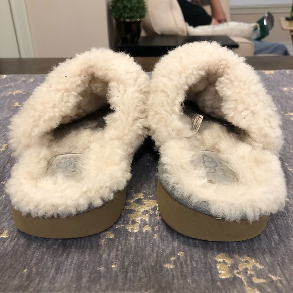 UGG | Shoes | Ugg Girls Grey Knit Shearling Lined Slippers | Poshmark